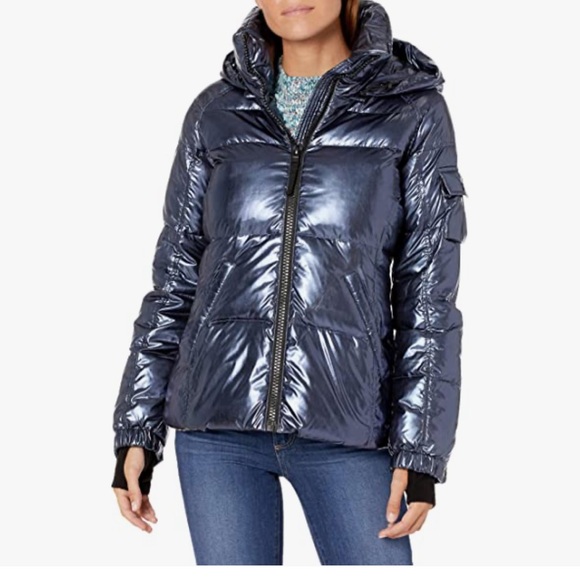 Jackets & Coats | Nwt Metallic Blue Down Puffer Jacket | Poshmark